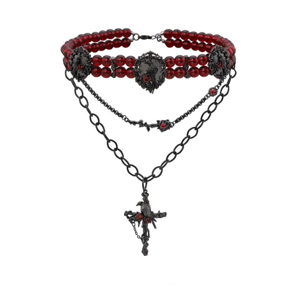 สร้อยคอมัลติเลเยอร์แบบไขว้ Love and Deepspace Sylus Raven Rose ...