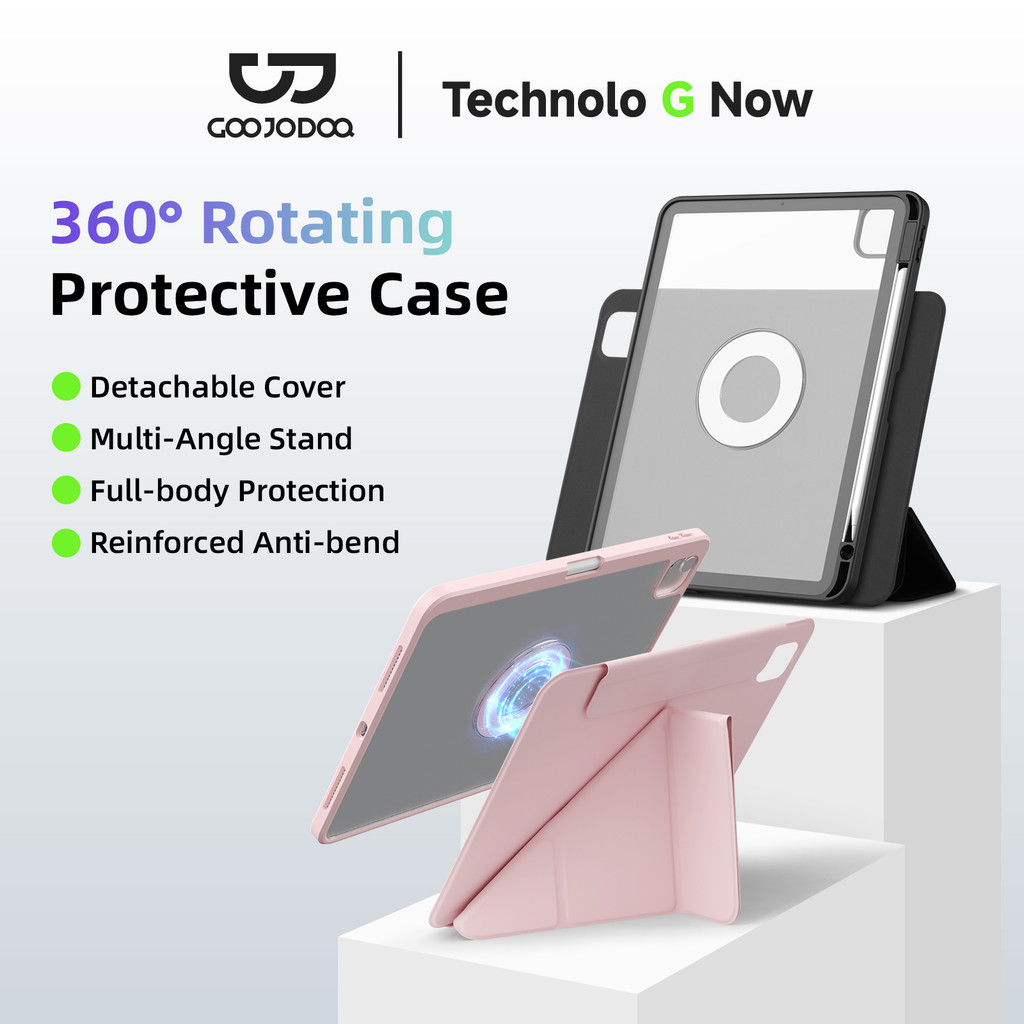 GOOJODOQ Magnetic Detachable Tablet Case Y-shaped Tri-fold Stand ...