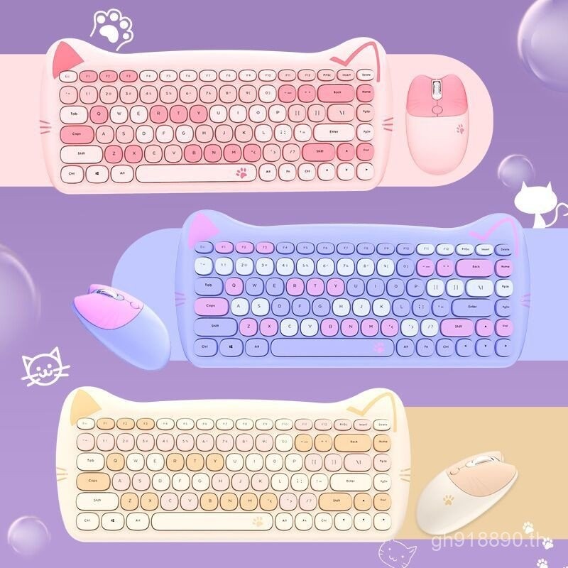 ชุด 2.4G คีย์บอร์ดไร้สาย Meow Mouse MOFII Ferris มือคอมพิวเตอร์ ...