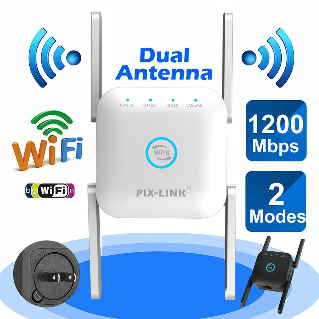 1200M Network Repeater Dual Band 5G Wireless WiFi Extender Router AC24 ...