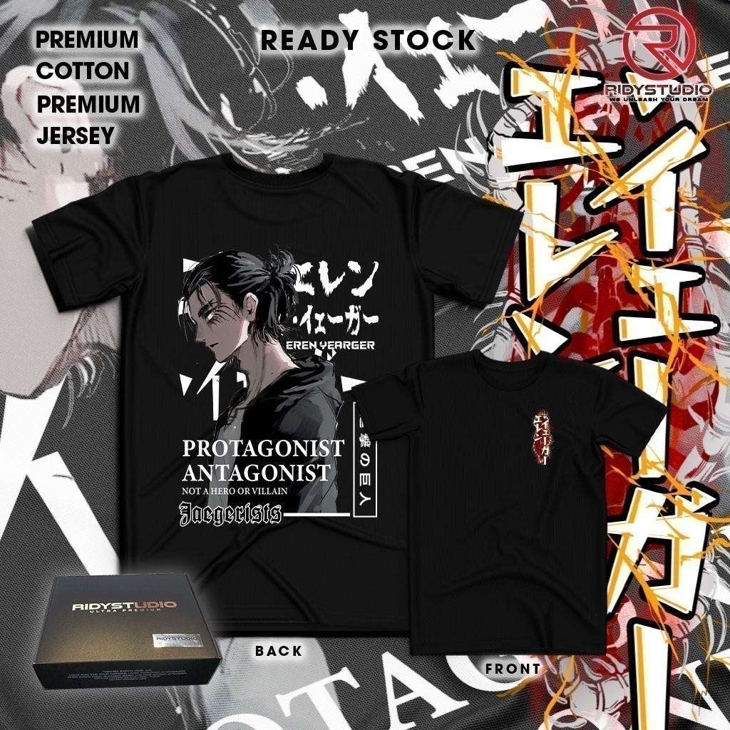 แฟชั่น 2025 Baju Attack on Titan Eren Jaegerist อะนิเมะเสื้อยืด Unisex ...