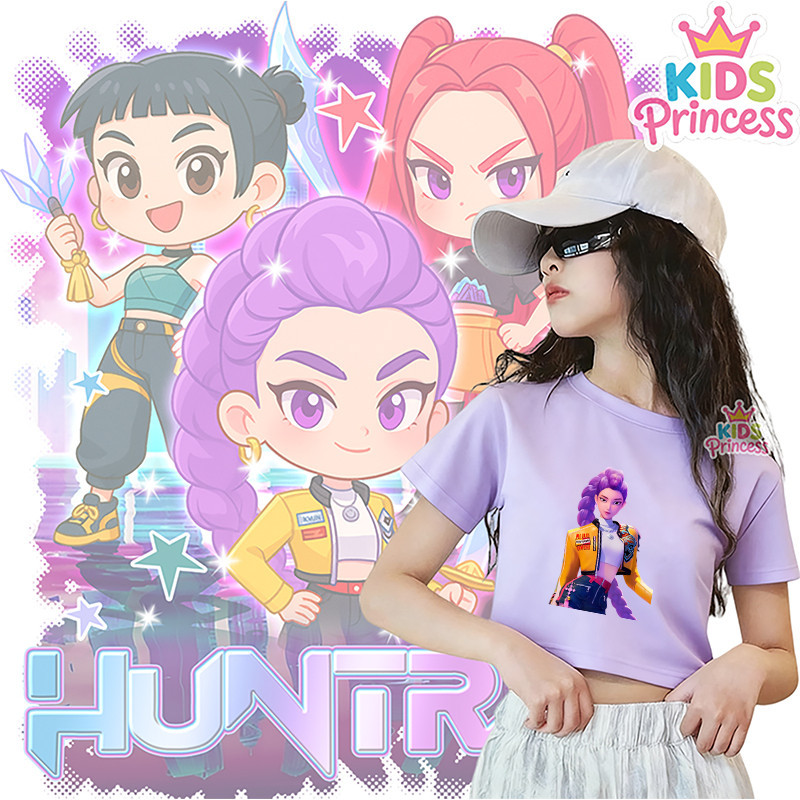COD(จัดส่งตลอด 24 ชั่วโมง) Kpop Demon Hunters เด็กหญิงแขนสั้นเสื้อยืด ...