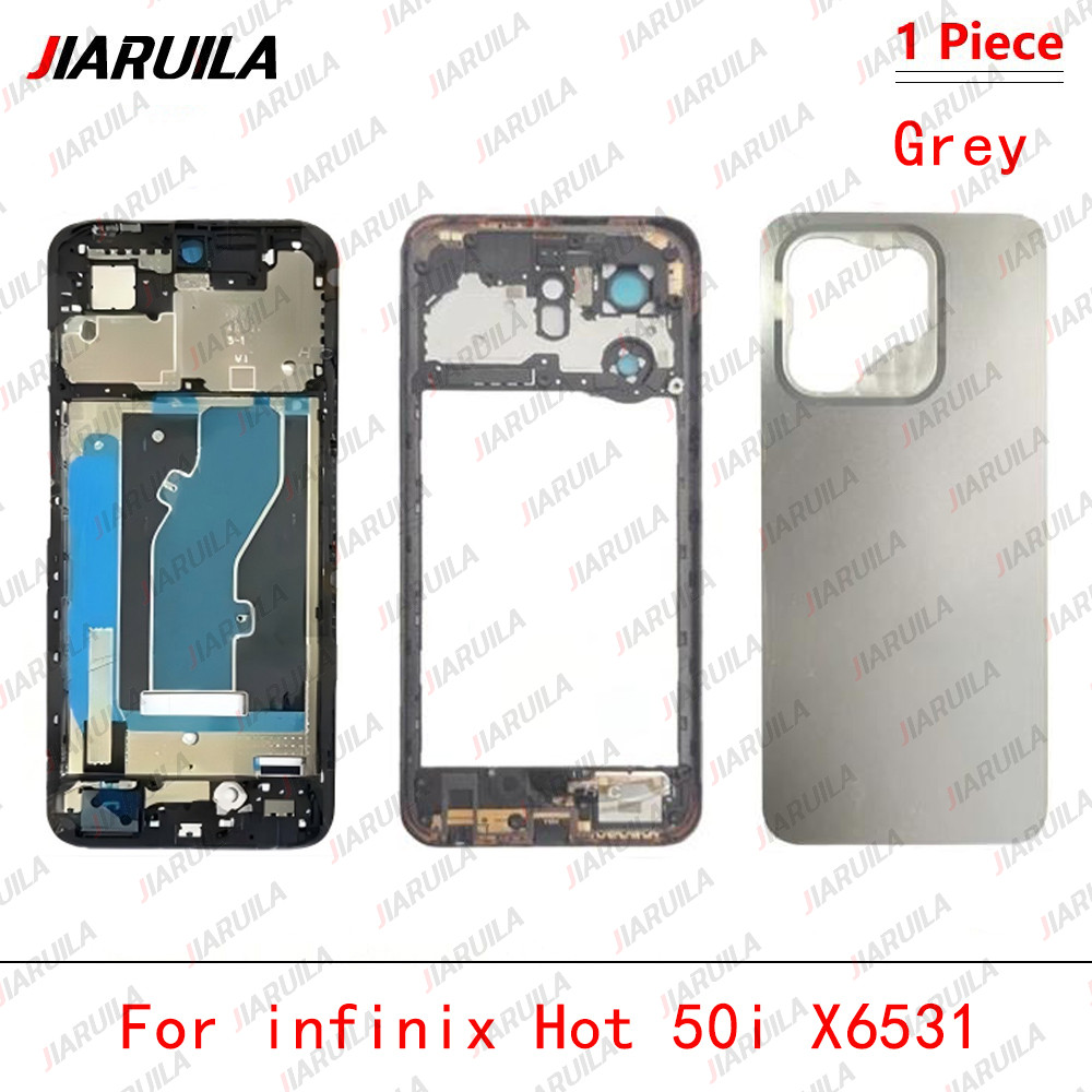 พร้อมโลโก้สําหรับ infinix Hot 50i X6531 ด้านหน้า LCD กรอบกลางกระจก ...