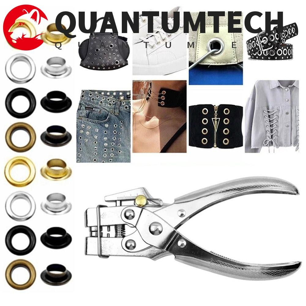 QUANTUMTECH ชุดคีมเจาะรูตาไก่, อเนกประสงค์พร้อม 100/200 ชิ้น Grommets ตาไก่เจาะ Grommet ชุดคีมตา ...