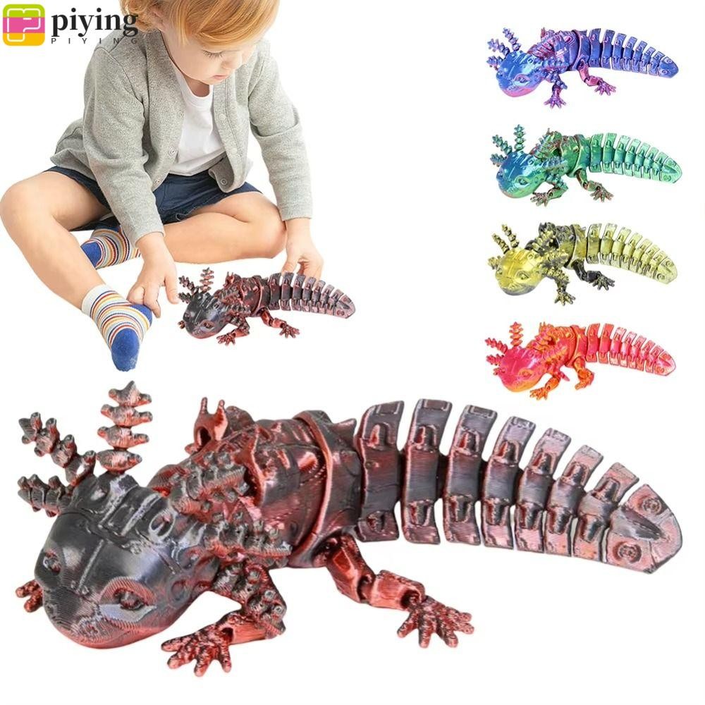PIYING Axolotl Action Figure, หลากสีหลายข้อต่อพิมพ์ Axolotl รุ่น ...