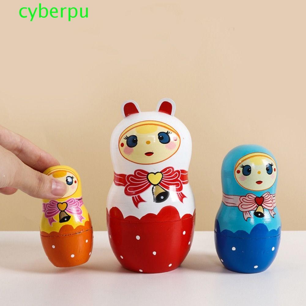 CYBERPULSE Animal Matryoshka Doll, 5 ชิ้น/เซ็ต Wood Girls ตุ๊กตารัสเซีย ...