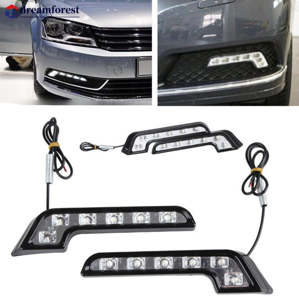 DFS 2 ชิ้น 6LED Super White รถขับรถโคมไฟหมอก 12V DRL Daytime Running Bright Light | Shopee Thailand