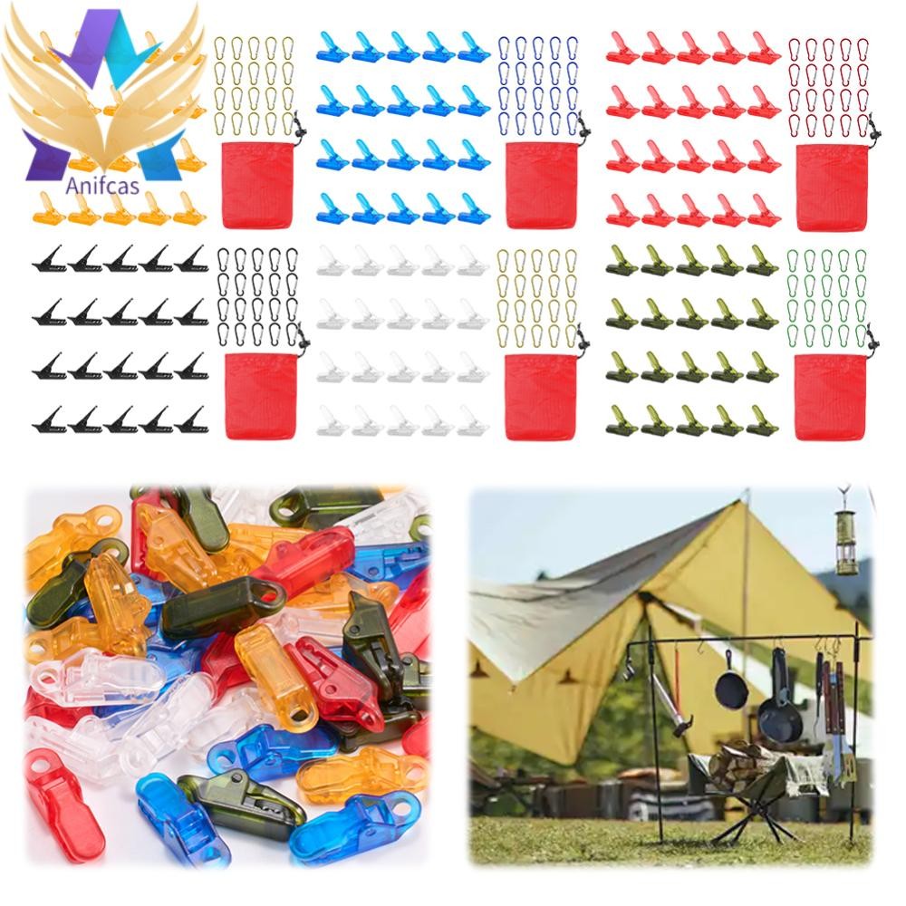 ผ้าใบกันน้ํา Tarp Clip แบบ_carabiner_พร้อม_clamp และ snap clip สำหรับ ...