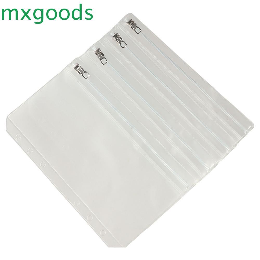 MXGOODS 5 ชิ้น A5 A6 กระเป๋า PVC ใส, เอกสาร Organiser แฟ้ม Organizer Binder ซองจดหมายเงินสด, กัน ...