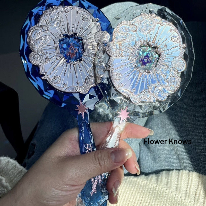 ดอกไม้ KNOWS Moonlight Mermaid Handheld Mirror Starry Sky Crystal White ...