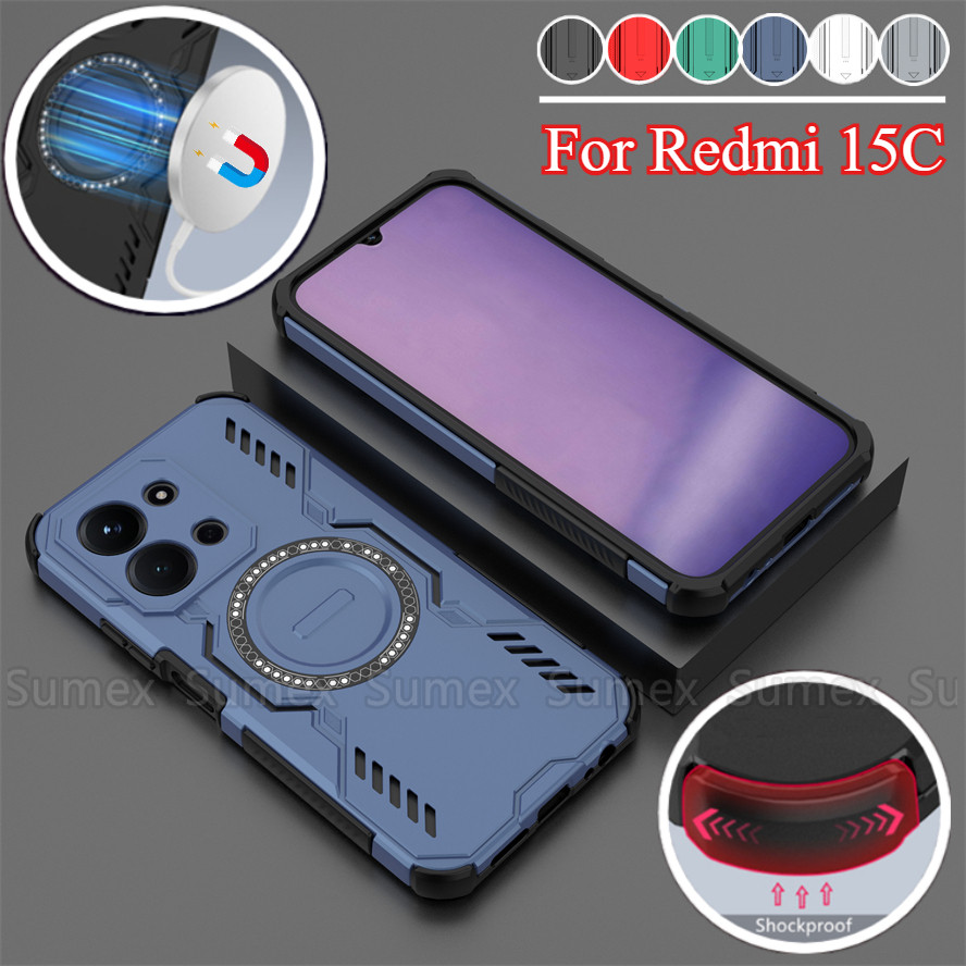 เคสโทรศัพท์กันกระแทกสําหรับRedmi 15C Redmi15C 4G 5Gเกราะแหวนชาร์จ ...