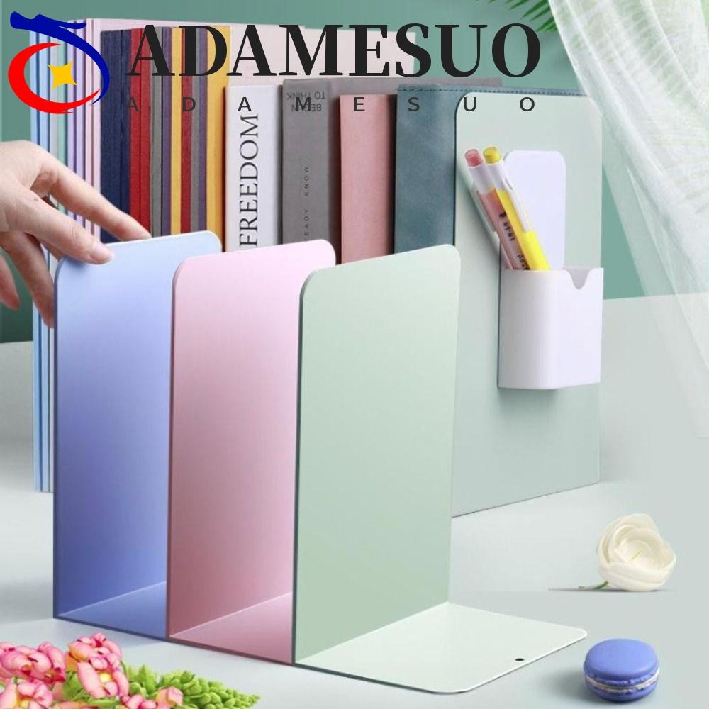 ADAMESUO โต๊ะ Bookends, ทนทาน INS Book Stand, Desktop Organizer จอแสดง ...
