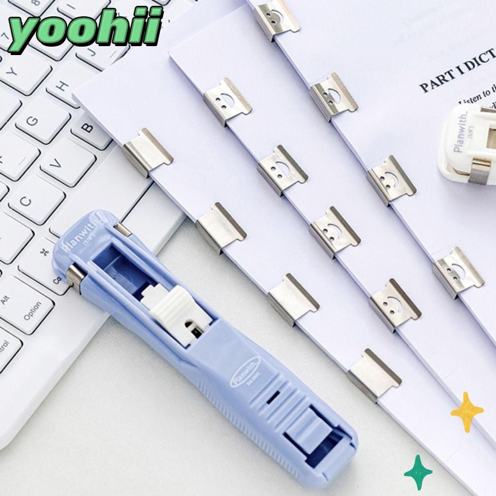 YOOHII คลิปกระดาษแบบกด, พลาสติก Mini Binder Pusher ชุด, การออกแบบยิ้ม ...