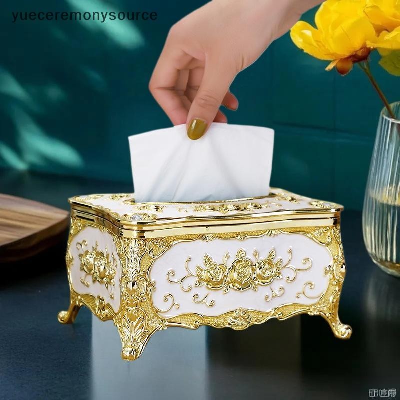 YYTH Rose รูปแบบ Golden-plated กล่องกระดาษทิชชูสไตล์อเมริกันผู้ถือ ...