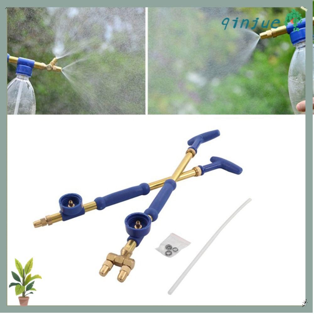 QINJUE เครื่องพ่นสารเคมีชลประทาน, ทองเหลืองเดี่ยว/คู่หัว Atomizing Misting หัวฉีด, Universal ...