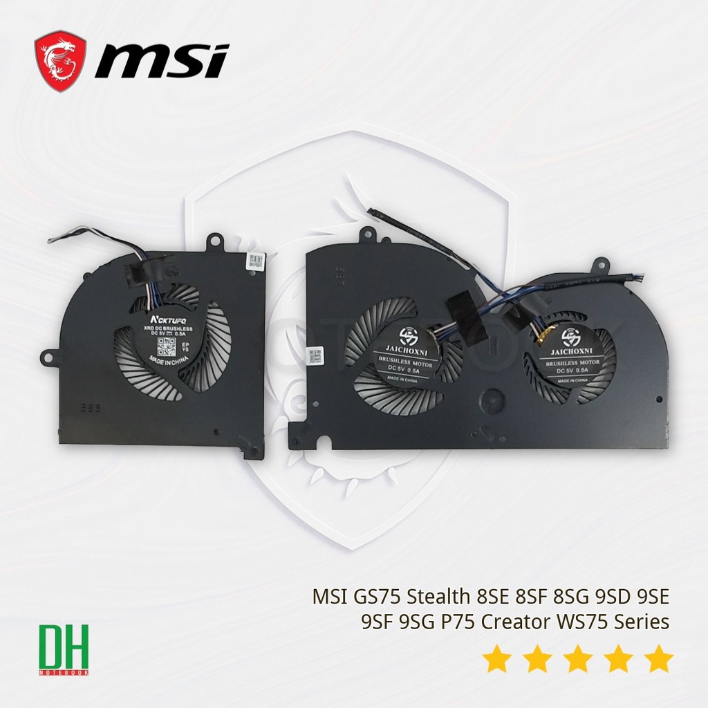พัดลมโน๊ตบุ๊ค อะไหล่ OEM คุณภาพสูง สำหรับ MSI GS75 Stealth 8SE 8SF 8SG ...