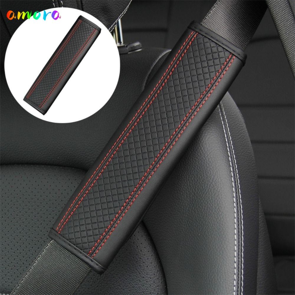 AMORA ที่หุ้มไหล่เข็มขัดนิรภัยรถยนต์, หนัง PU Decompression Comfort เข็มขัดฝาครอบป้องกัน, ความ ...