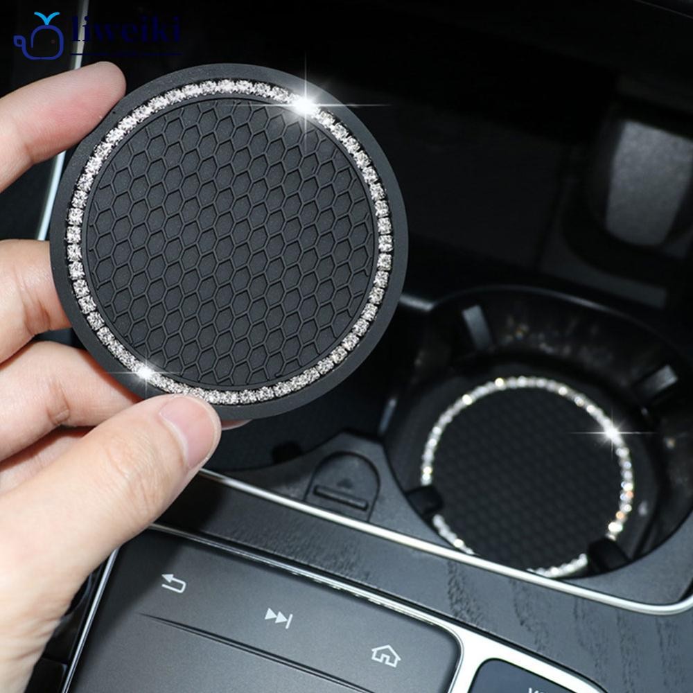 LIWEKI รถ Coaster PVC Travel Auto ถ้วยใส่ Coaster Anti Slip คริสตัล ...