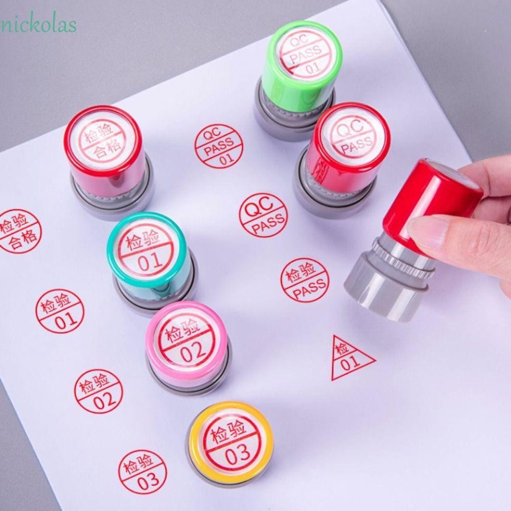 NICKOLAS QA QC Inspect Stamp, Self-Inking แกะสลักคุณภาพ PASS Stamp ...
