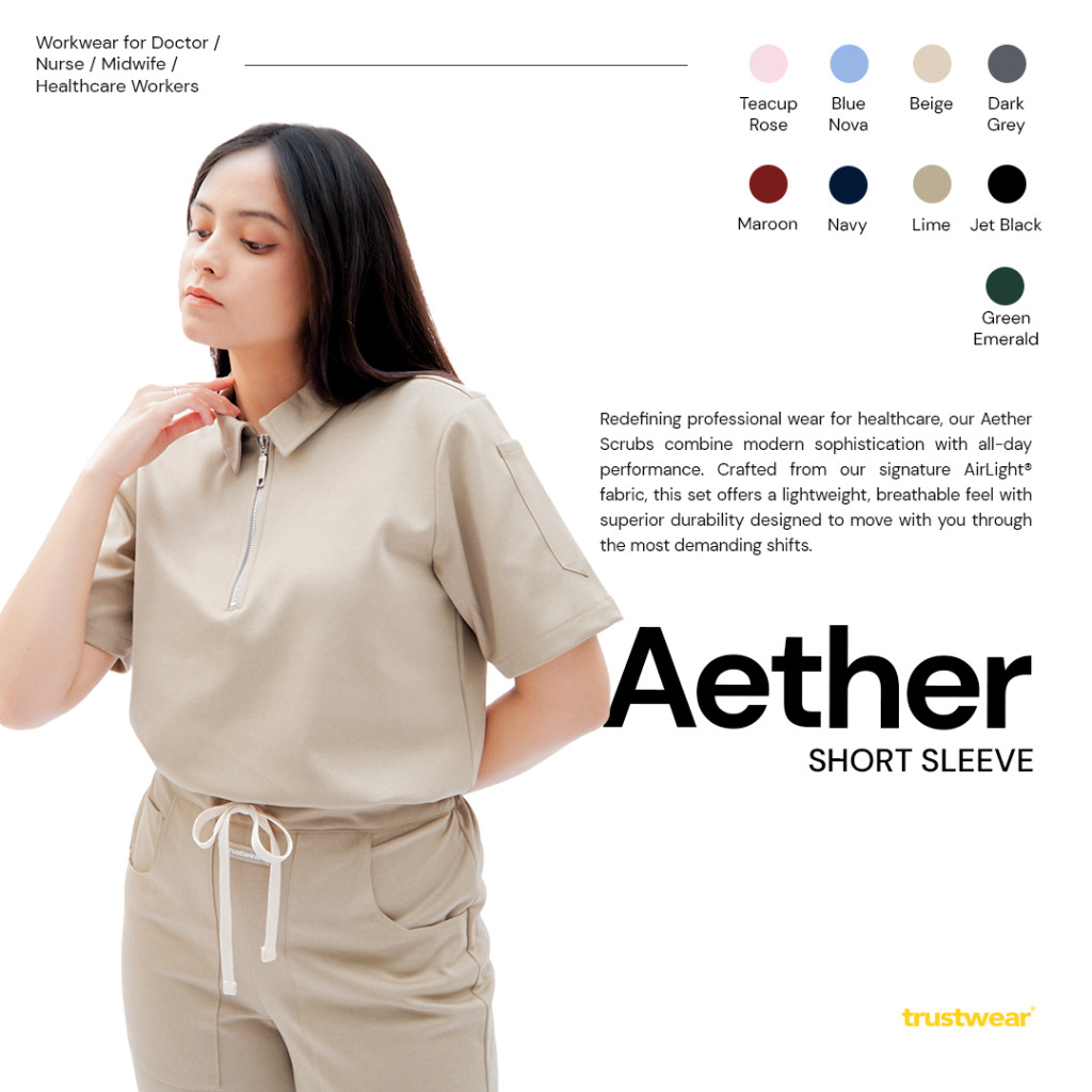 [สครับ Aether] สครับหมอ/ชุด OKA OK Nurse/Doctor Short Sleeve Scrub ...