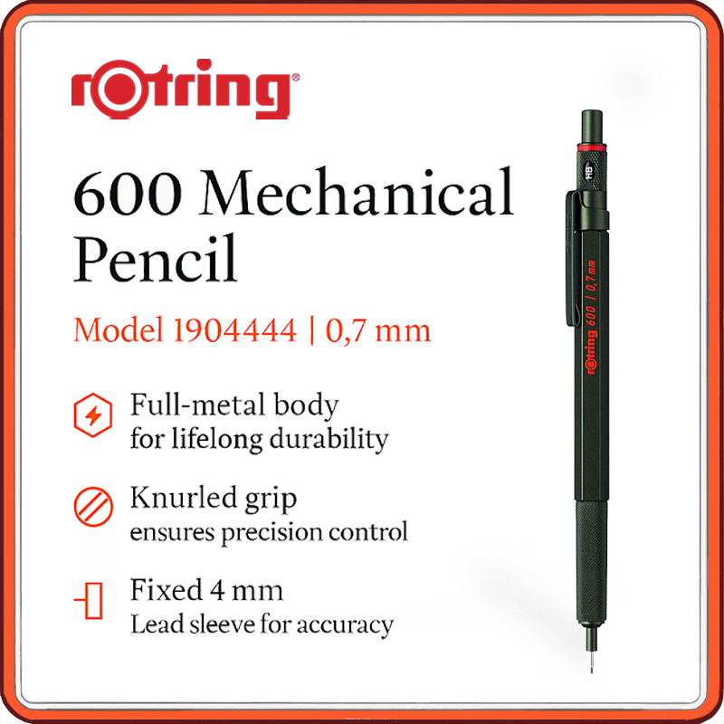 rOtring 600 Series 0.7 mm Mechanical Pencil Bundle – Full-Metal ...