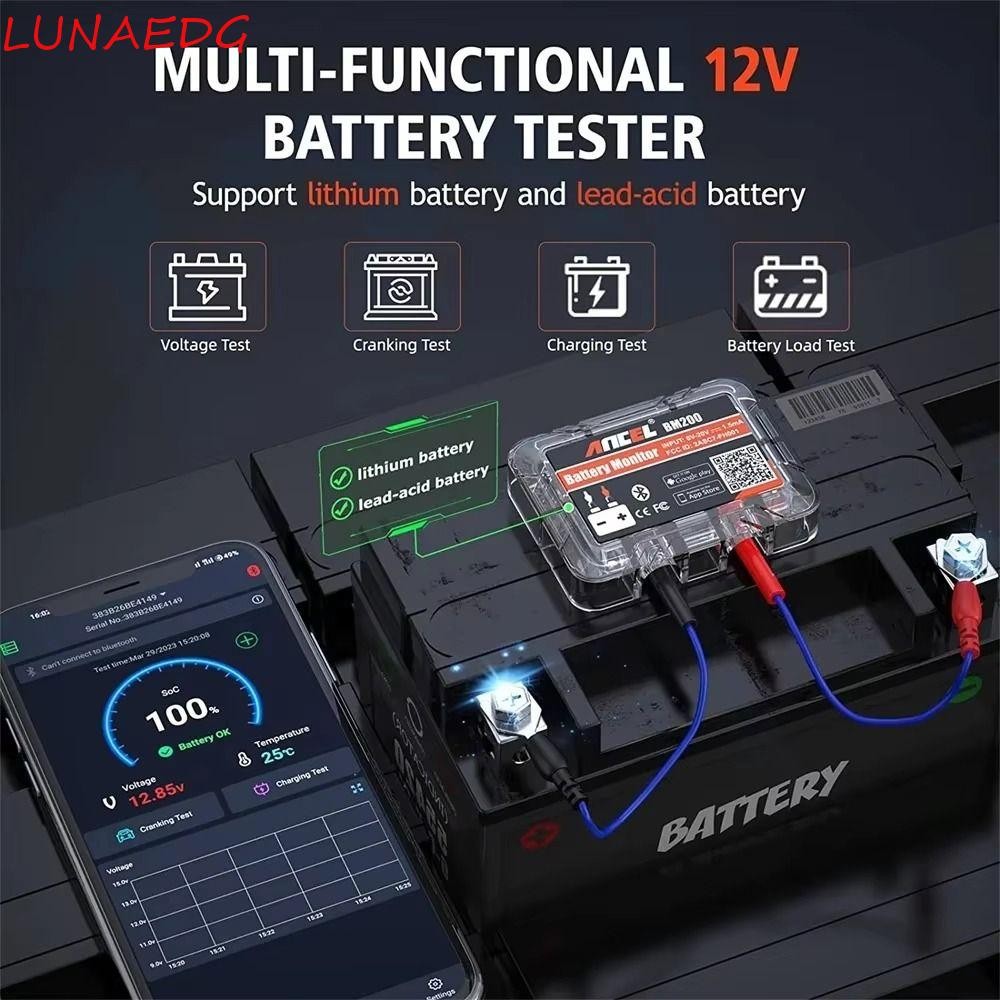 LUNAEDGE Battery Monitor, 12V Abnomal Alarm Car Battery Health ...