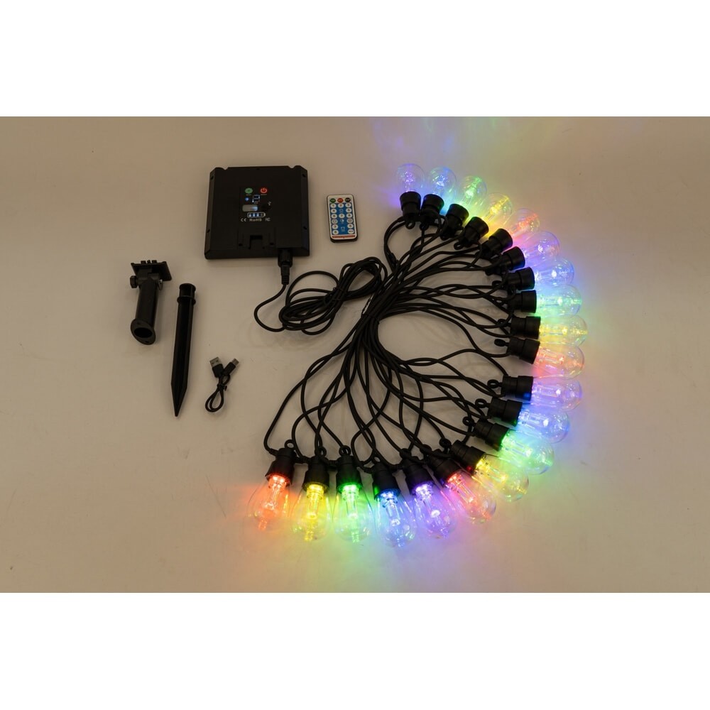 Shopping Idea EILON ไฟระย้าตกแต่งเทศกาล โซลาร์เซลล์ 20 หลอด ยาว 10เมตร 20W รุ่น ETDC-10M20D ...