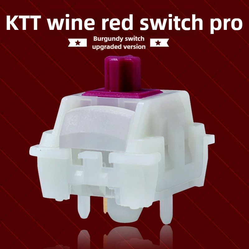 KTT Wine Red Switch PRO 5PIN Linear Upgraded Light Guide Mirror Customized Hot Swappable Switch ...
