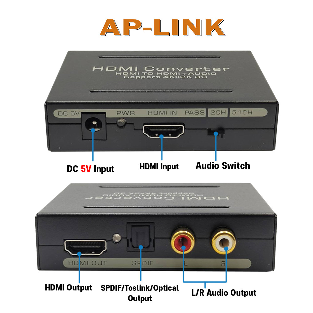 HDMI to HDMI +Audio & Optical SPDIF + RCA L/R ตัวแปลงแยกเสียงและภาพ อะ ...