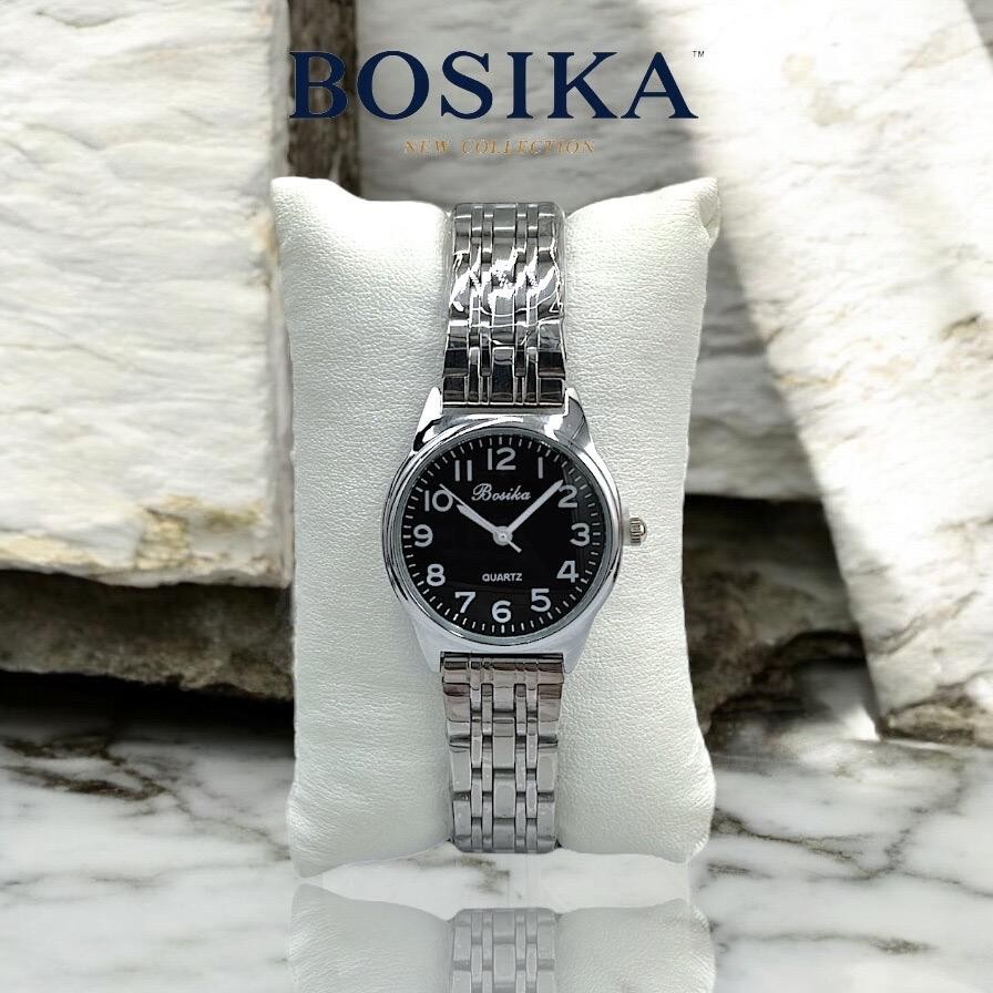 (L62) นาฬิกาข้อมือหญิง BOSIKA นาฬิกาสายสแตนเลส หน้าปัดกลม (ตัวเลข) สวย ...