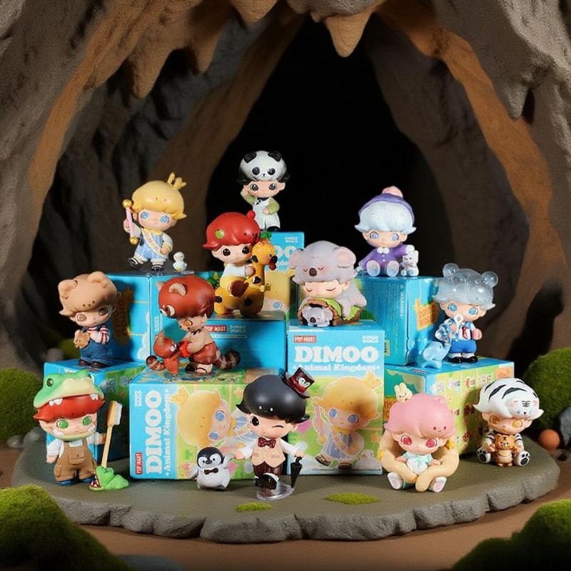 POPMART DIMOO Animal Kingdom Series รูปของเล่นปริศนากล่องของขวัญ ...