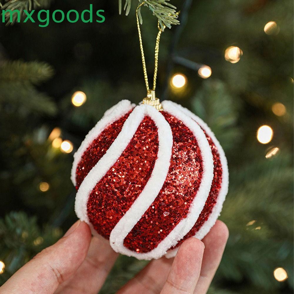 MXGOODS คริสต์มาสโฟมสีลูกจี้,การ์ตูน 8 ซม.Sequins Christmas Ball จี้,ของเล่นเด็ก DIY Elegant ...