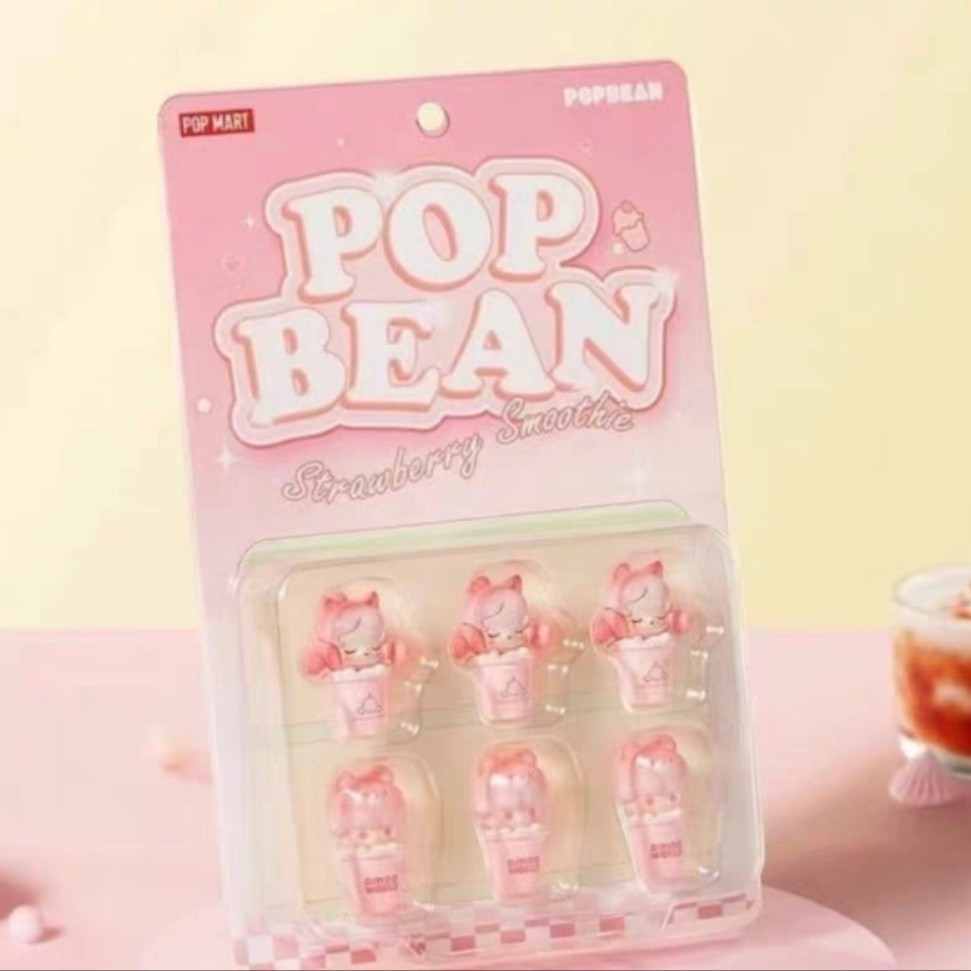 [ของแท้] Popmart POP BEAN Strawberry Milkshake Taiwan Limited Mini SP ...