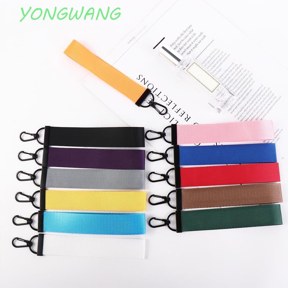 YONGWANG เชือกริบบิ้นพวงกุญแจสําหรับผู้หญิงสีทึบกระเป๋าสตางค์ริบบิ้น ...