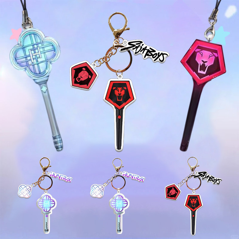 พวงกุญแจนักล่าปีศาจ K-pop การ์ตูน Huntrix Key Ring อุปกรณ์กลุ่มเพื่อน ...