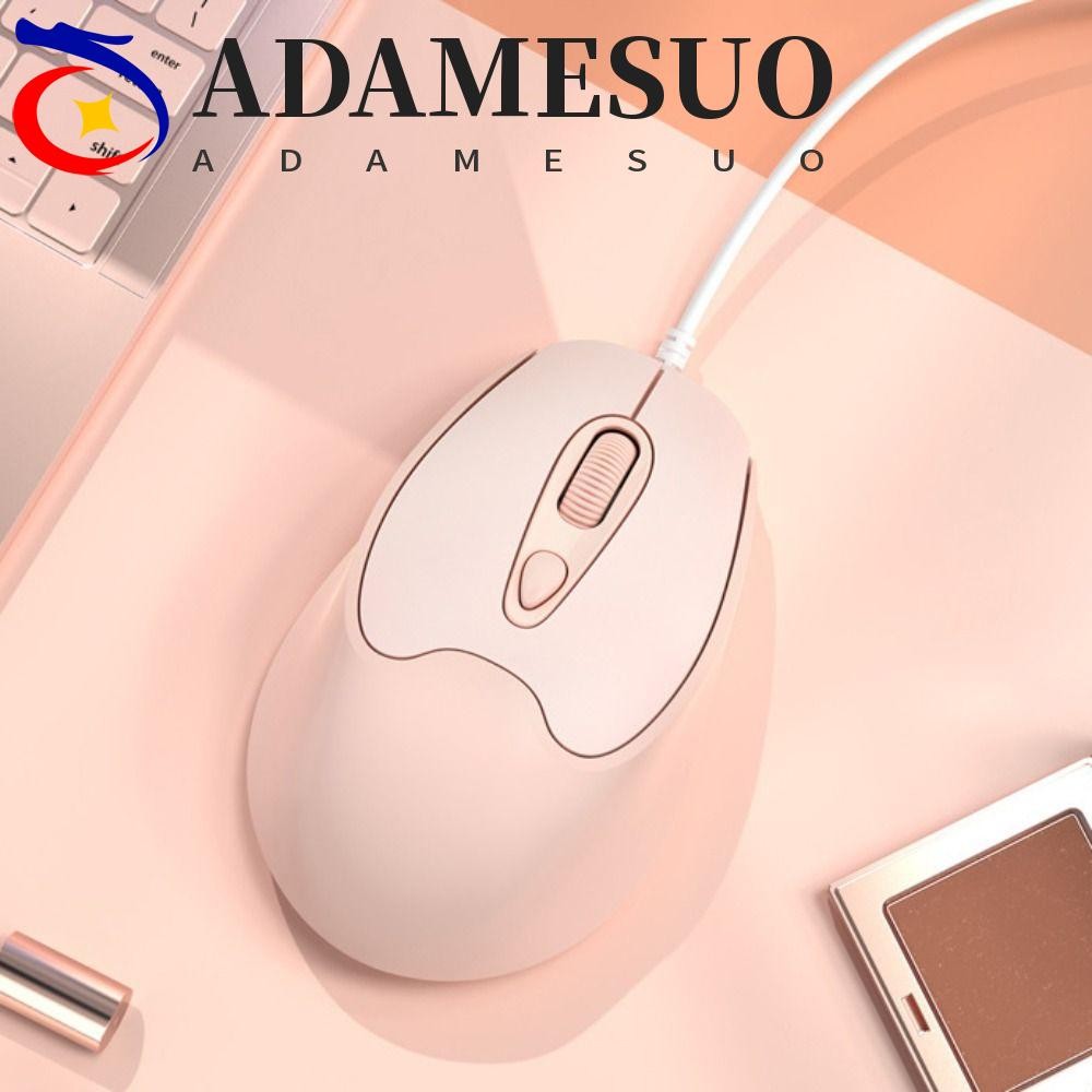 ADAMESUO เมาส์แบบมีสายปิดเสียง, ABS USB Type C เมาส์แบบมีสาย, เมาส์น่ารักสาย 1.2 M ประเภท C สาย ...