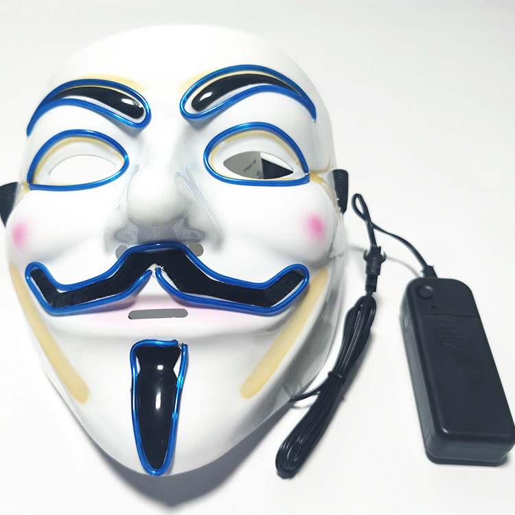 ฮาโลวีน LED Full Face Mask ผู้ชายผู้หญิง Party Props Tik Tok V-Shaped ...
