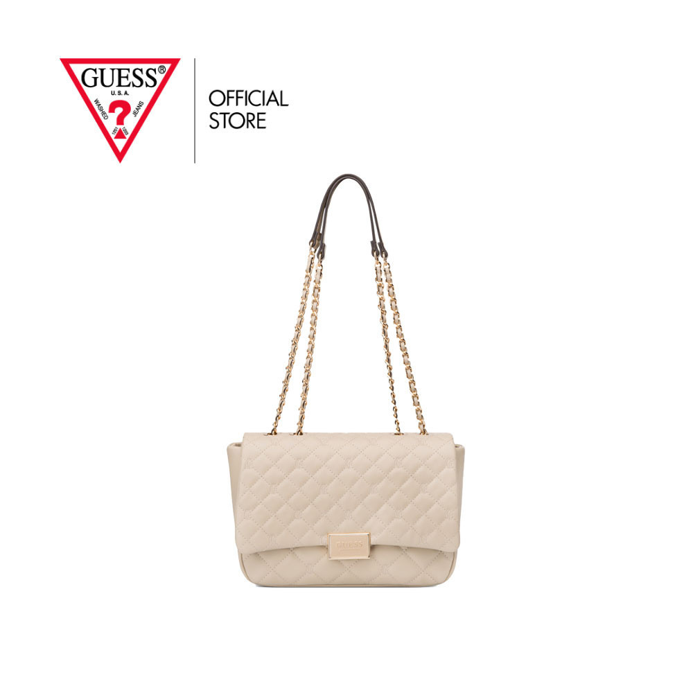 Guess กระเป๋า รุ่น VG959620 GWYN FLAP CROSSBODY สีเบจ | Shopee Thailand