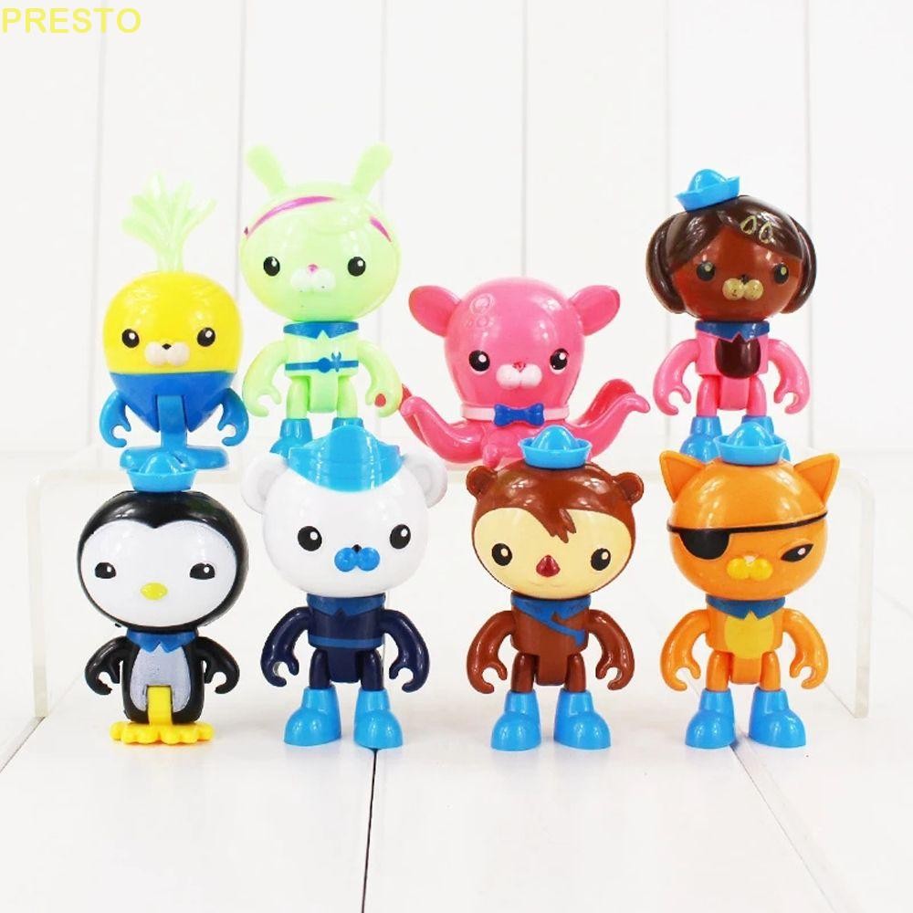 PRESTO Octonauts การ์ตูน 8 ชิ้น/ล็อตของเล่น Barnacles Peso Dashi Ocean ...