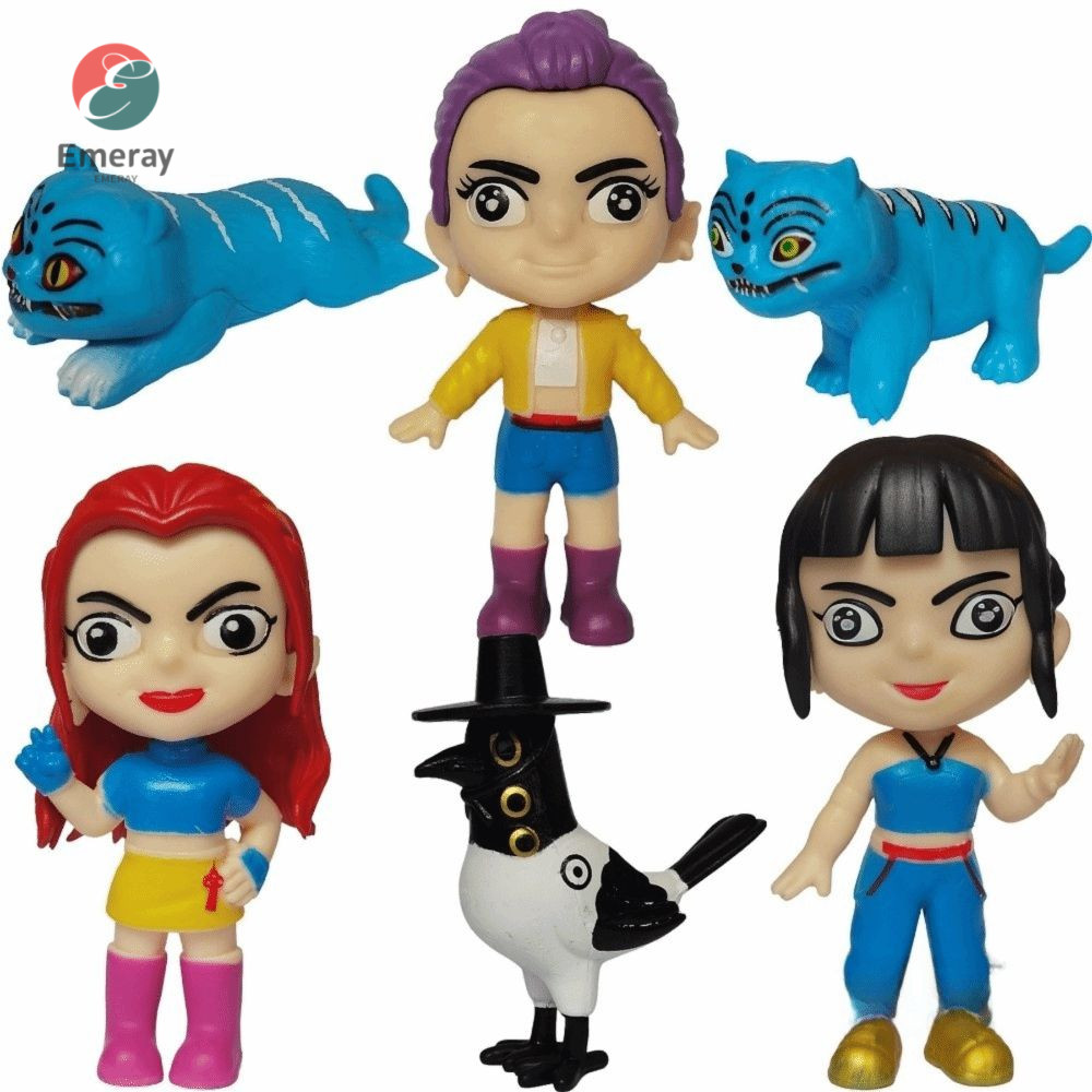 EMERAY 6/12 ชิ้น Kpop Demon Hunters Figure ของเล่น PVC Huntrix ตุ๊กตาการ์ตูน Rumi Mira Zoey ...