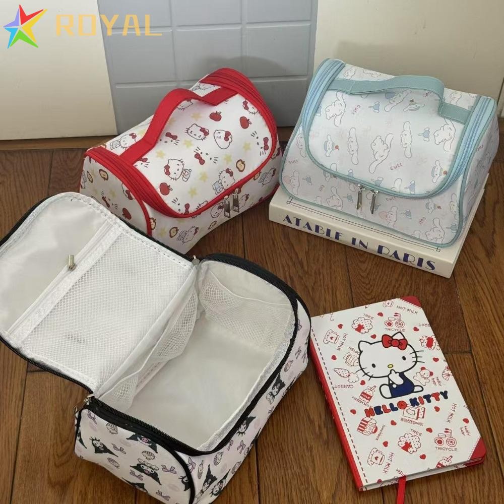 ROYAL Hello Kitty กรณีเครื่องสําอาง, การ์ตูน Kapybara กระเป๋าล้างมือถือ ...
