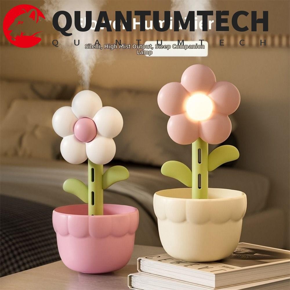 QUANTUMTECH Flower Air Humidifier, 300ml Creative Desktop Cool Fogger, น้ําหนักเบาน่ารัก Mini ...