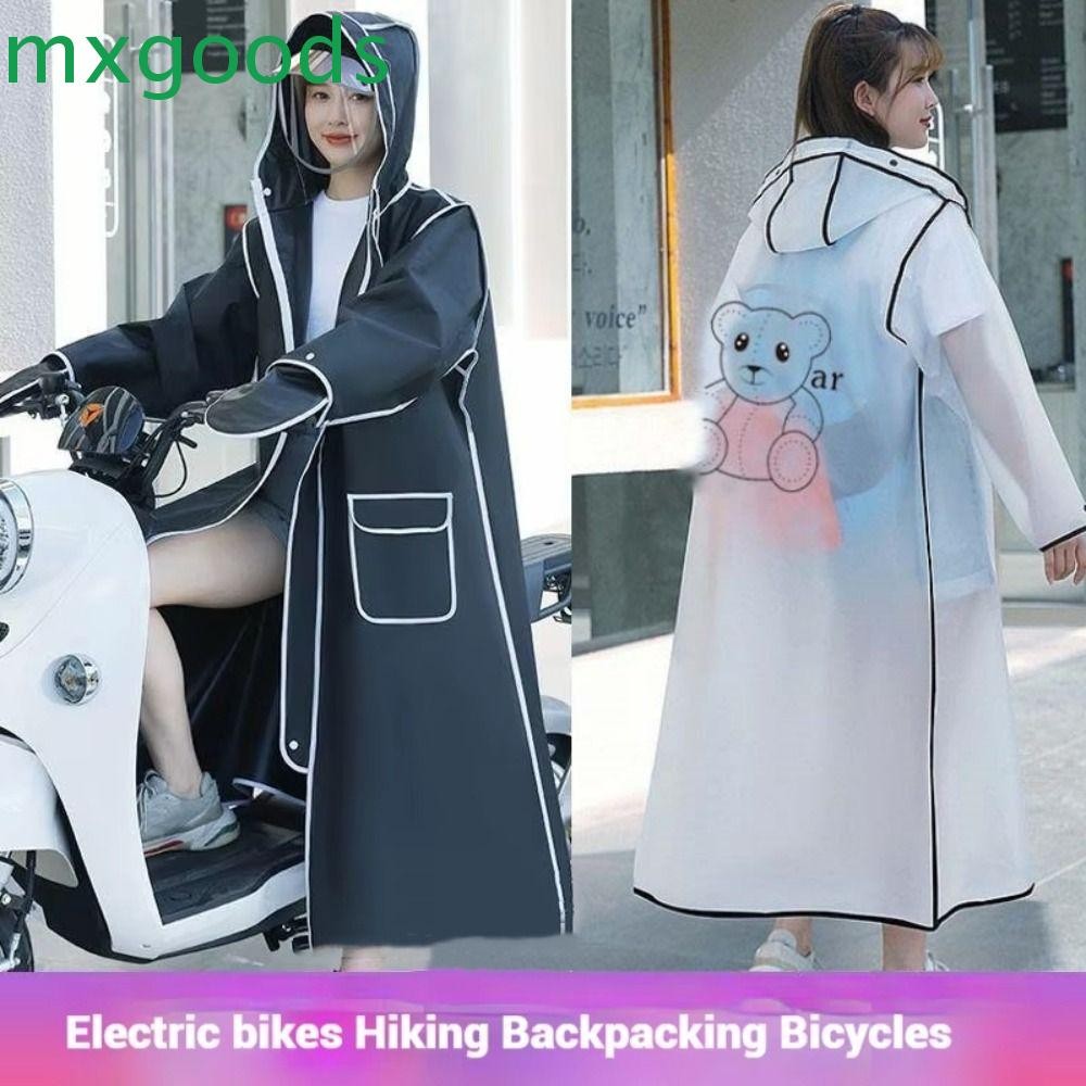 MXGOODS อีวา เสื้อกันฝนยาว ทำจากผ้ากันน้ำหนา สำหรับตกปลา ปีนเขา สกู๊ตเตอร์ไฟฟ้า และเสื้อกันฝนรถ ...