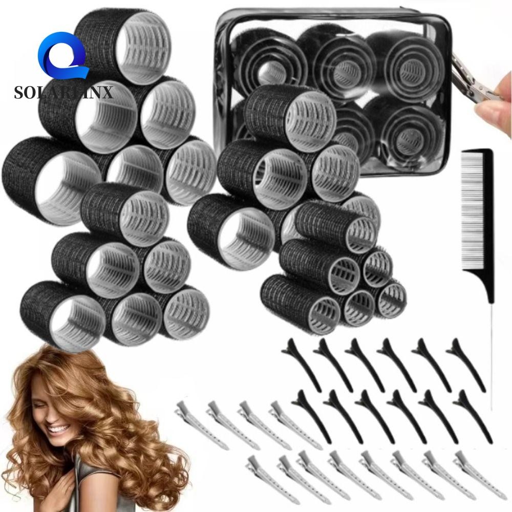 SOLARLINX 50 ชิ้น Curly Hair Roller, น้ําหนักเบา 4 ขนาด Rollers Self ...