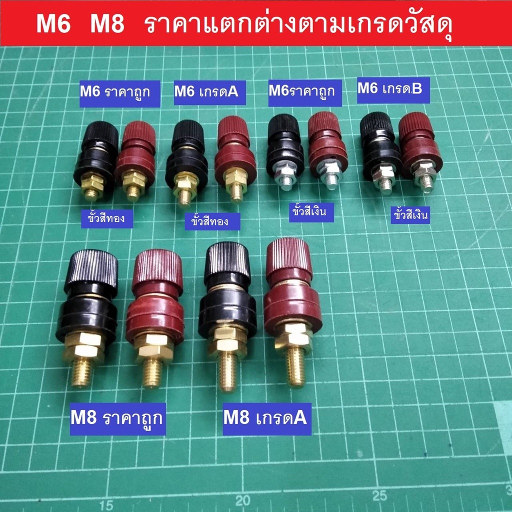Binding post M6 M8 ไบดิ้งโพส Terminal Copper ไบดิ้งโพส (1คู่ ) อ่าน ...