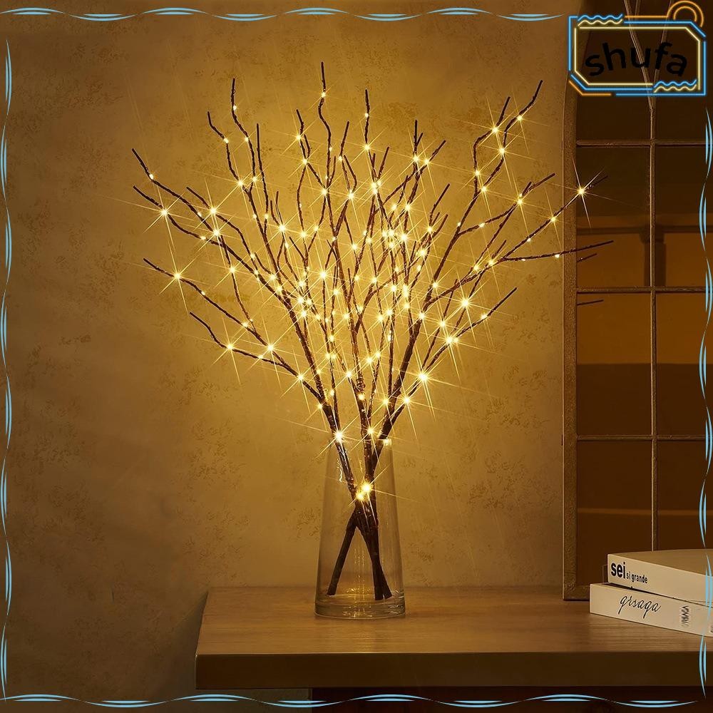 SHUFA White Birch Branch Light, Luminous Tree 70 ซม./50LED Christmas ...