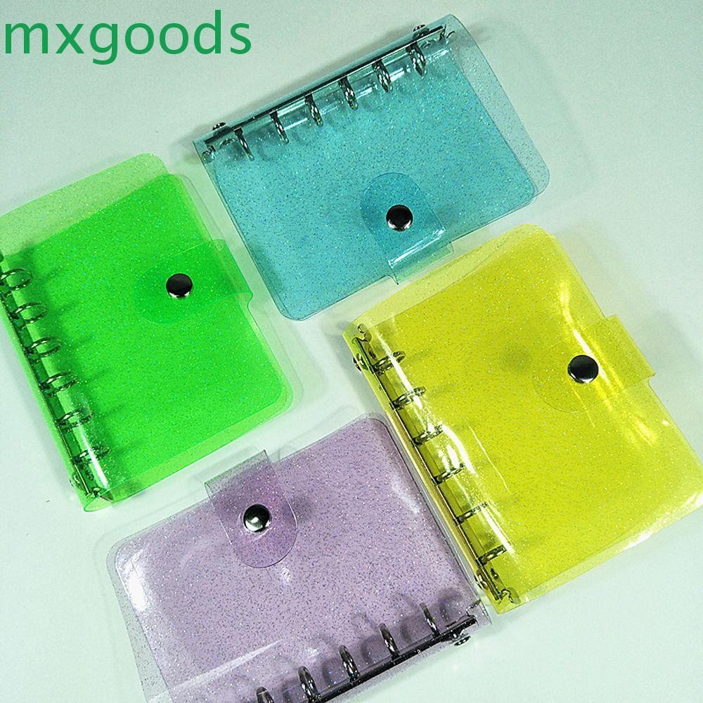 MXGOODS ฝาครอบโน้ตบุ๊คโปร่งใส PVC 6 แหวน Binder โฟลเดอร์ Binder Journs ฝาครอบ A5 A6 A7 โน้ตบุ๊ค ...