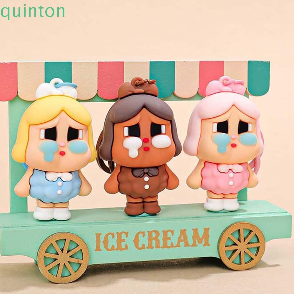 QUINTON Crybaby พวงกุญแจ, Kawaii กันน้ําสาวตุ๊กตาพวงกุญแจ,น่ารักซิลิกา ...