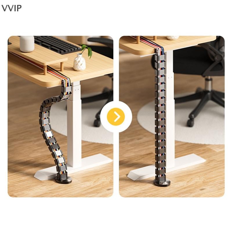 VVTH Wire Spine Cable Spine 80 ซม.ภายใต้โต๊ะสายเคเบิลถาดการจัดการลวด ...