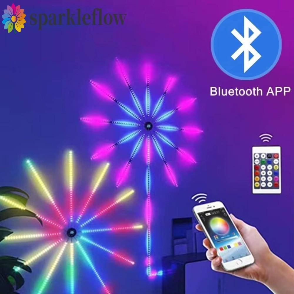 SPARKLEFLOW ไฟพลุ LED Strip, Music Sound Sync RGB สีไฟ RGBIC, กันน้ําบลูทูธ APP ควบคุมรีโมท ...
